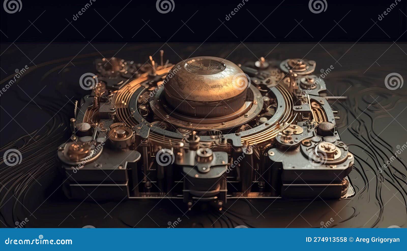 Metal Abstract Object Structure from Waves, Particles Fluids and ...