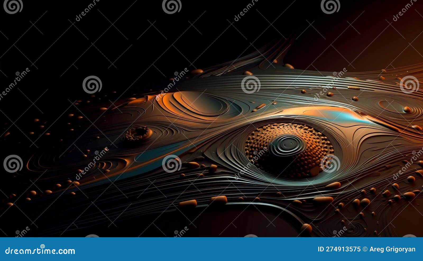 Metal Abstract Object Structure from Waves, Particles Fluids and ...