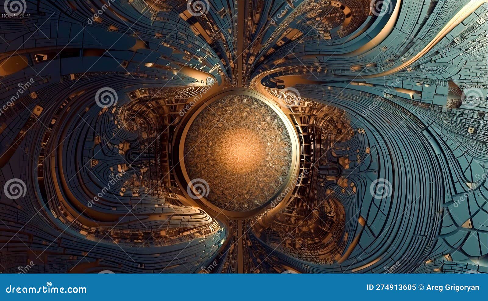 Metal Abstract Object Structure from Waves, Particles Fluids and ...