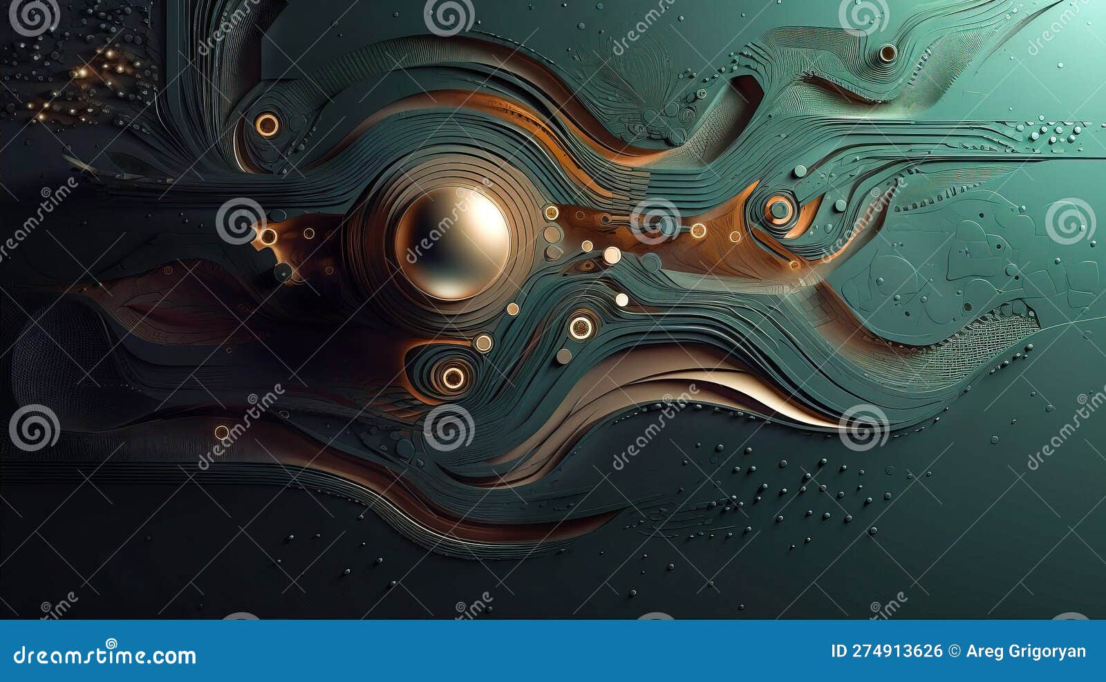 Metal Abstract Object Structure from Waves, Particles Fluids and ...