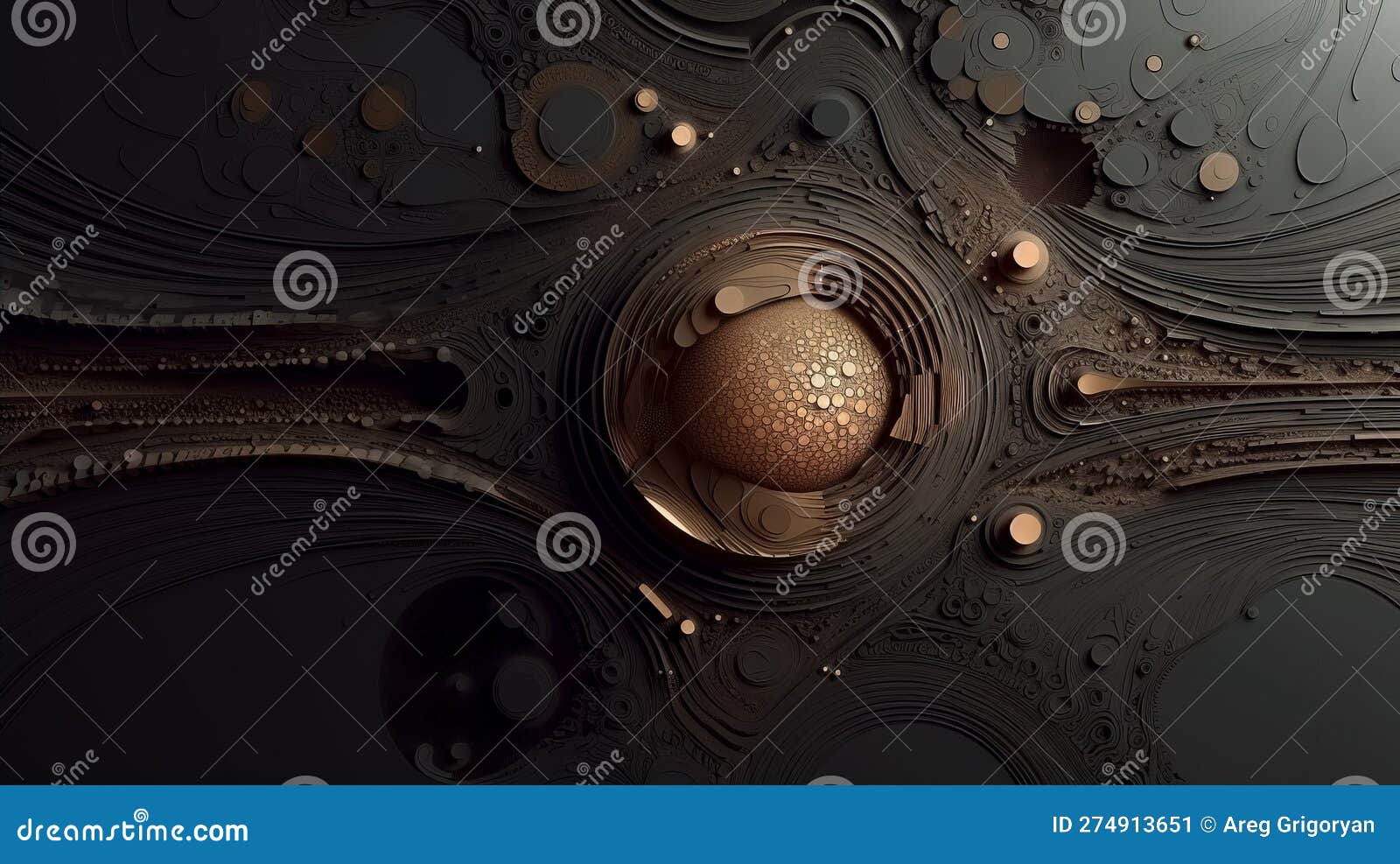 Metal Abstract Object Structure from Waves, Particles Fluids and ...