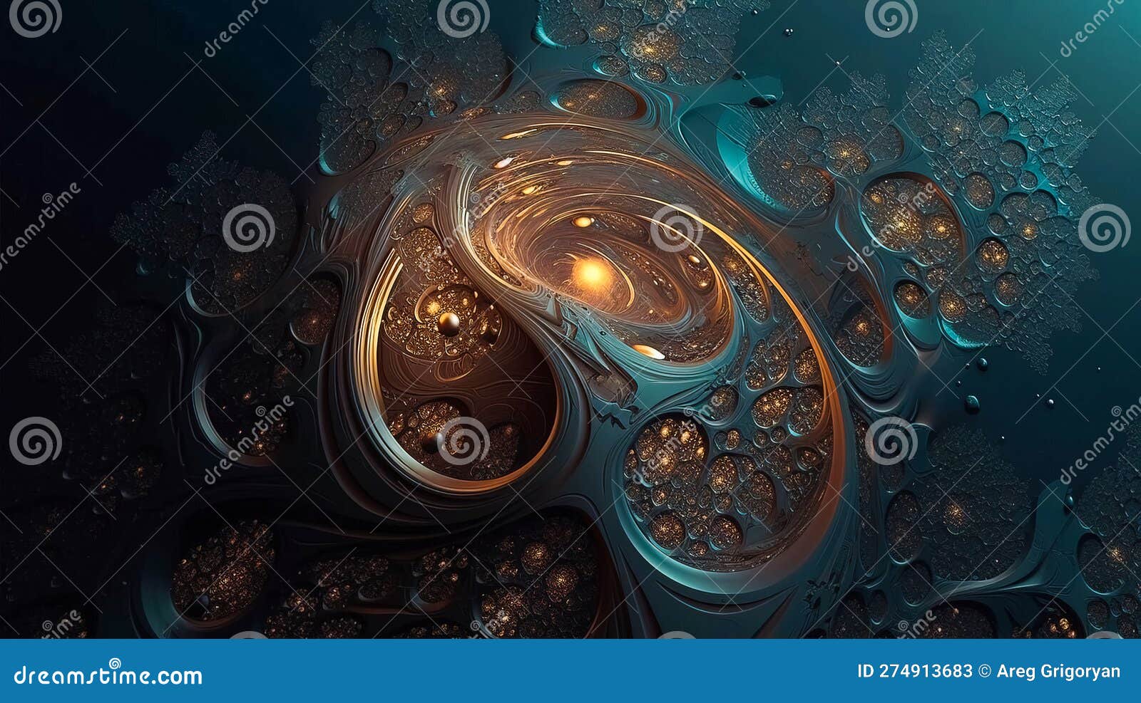 Metal Abstract Object Structure from Waves, Particles Fluids and ...