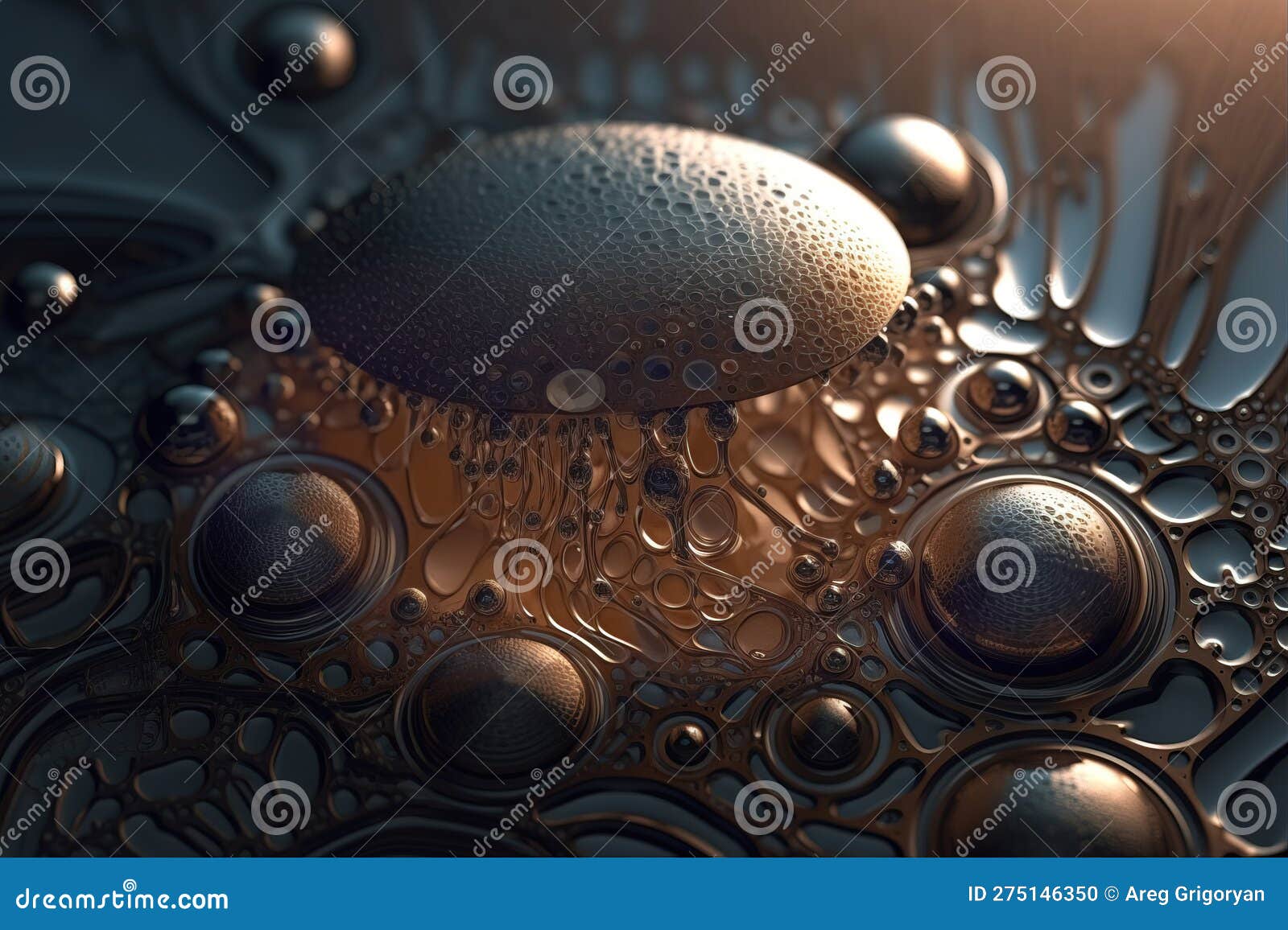 Metal Abstract Object Structure from Waves, Particles Fluids and ...