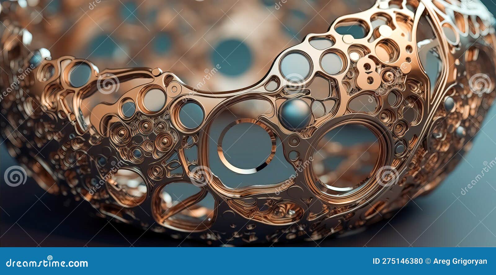 Metal Abstract Object Structure from Waves, Particles Fluids and ...