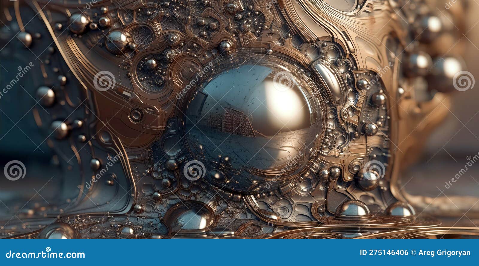 Metal Abstract Object Structure from Waves, Particles Fluids and ...