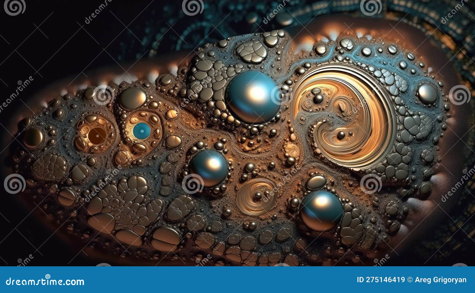 Metal Abstract Object Structure from Waves, Particles Fluids and ...
