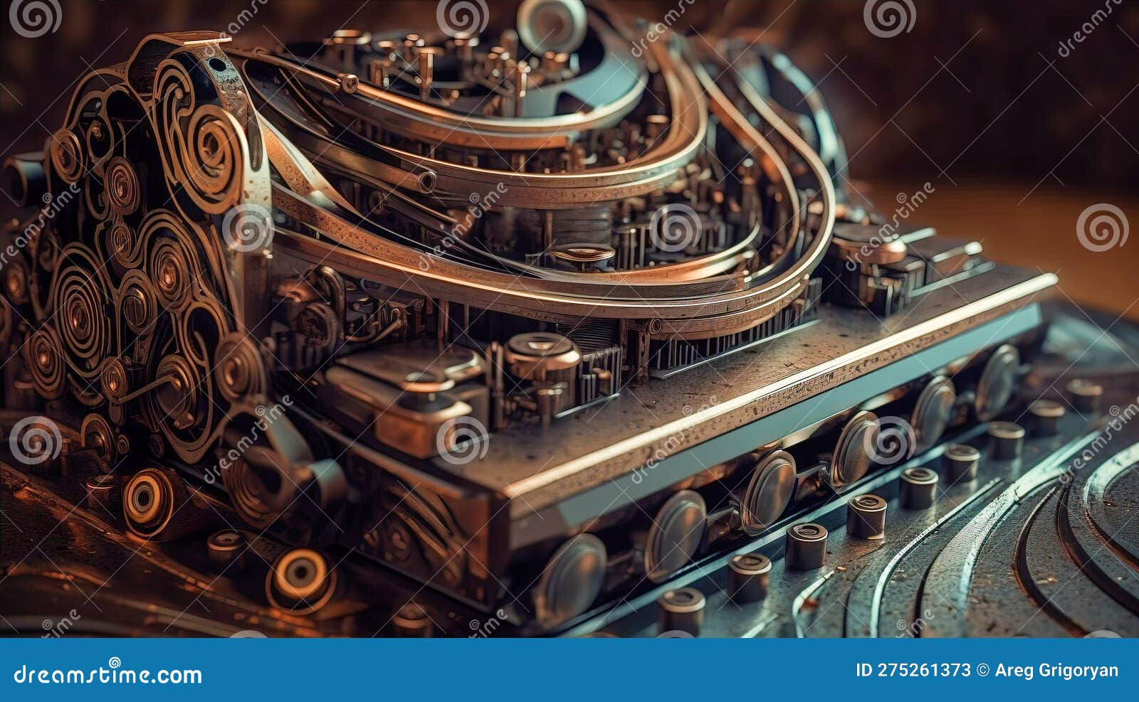 Metal Abstract Object Structure from Waves, Particles Fluids and ...