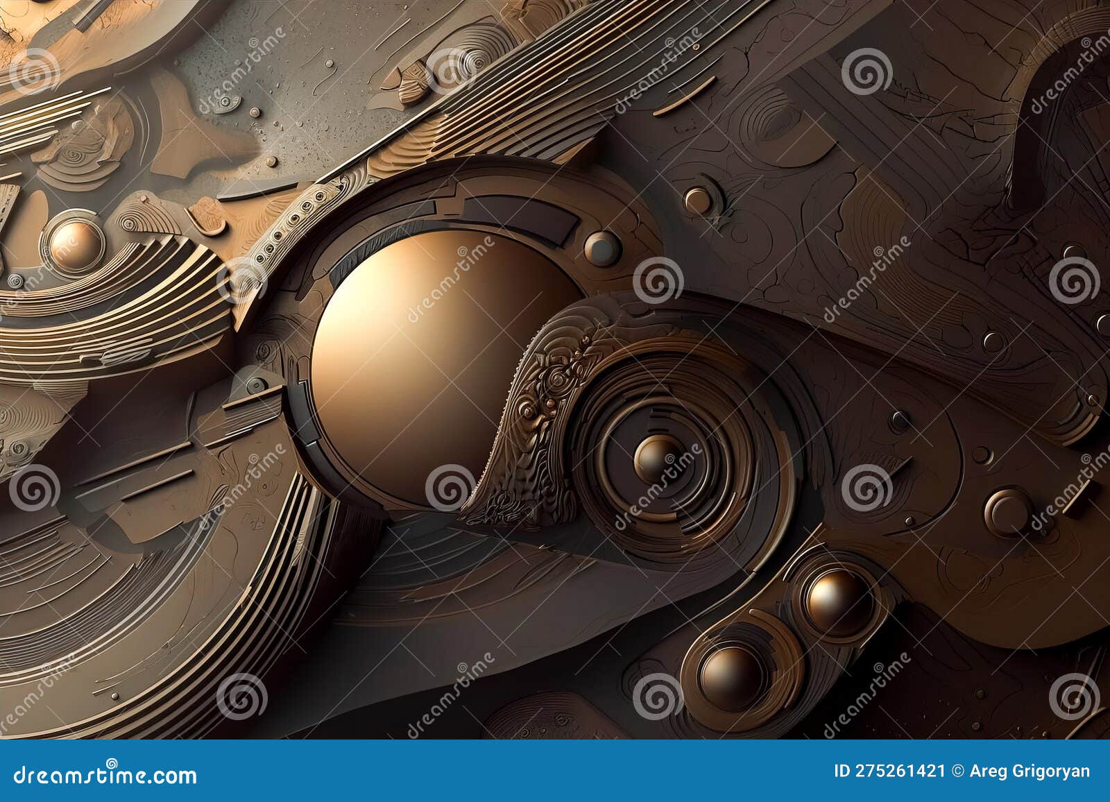 Metal Abstract Object Structure from Waves, Particles Fluids and ...