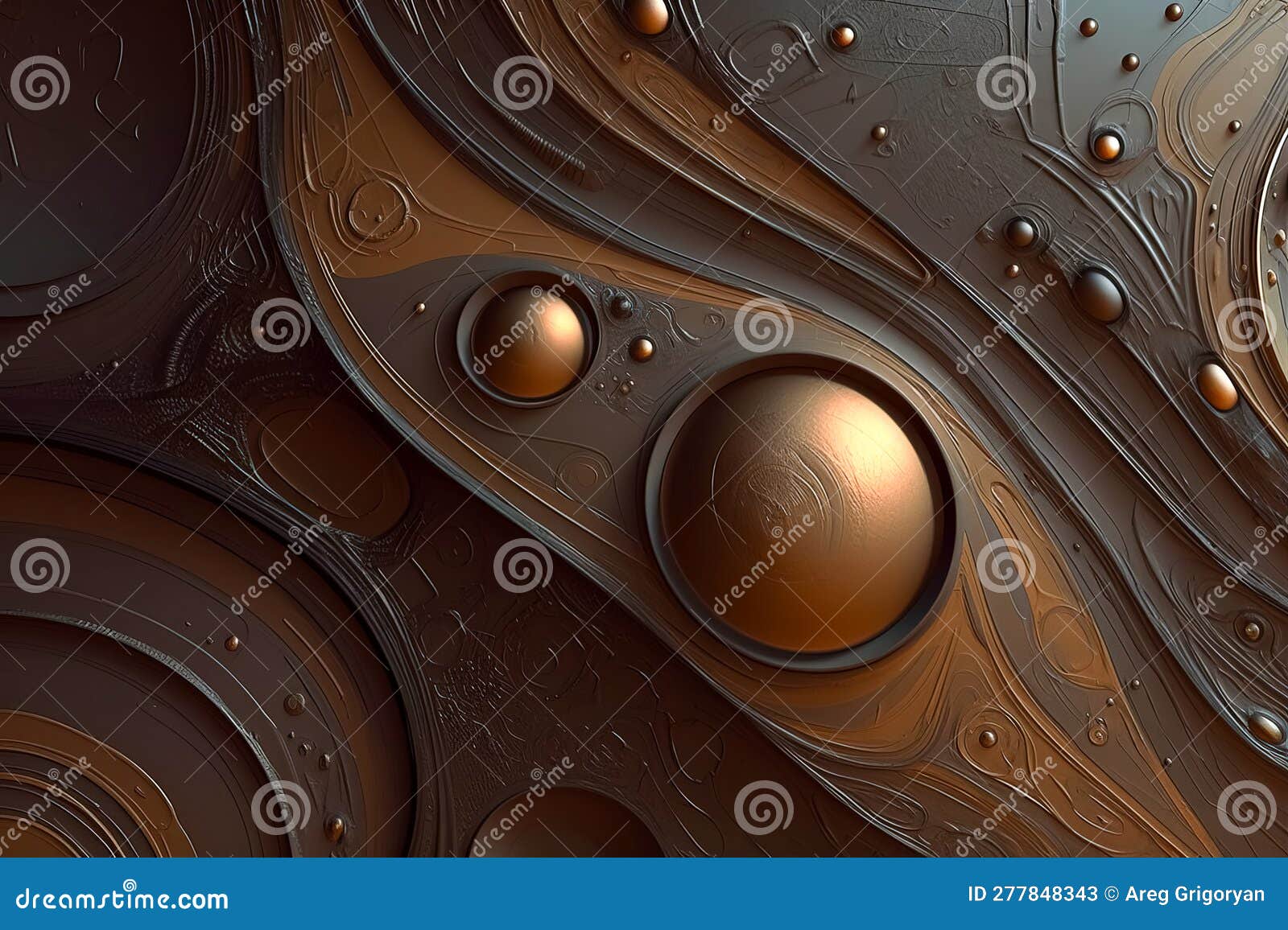 Metal Abstract Object Structure from Waves, Particles Fluids and ...