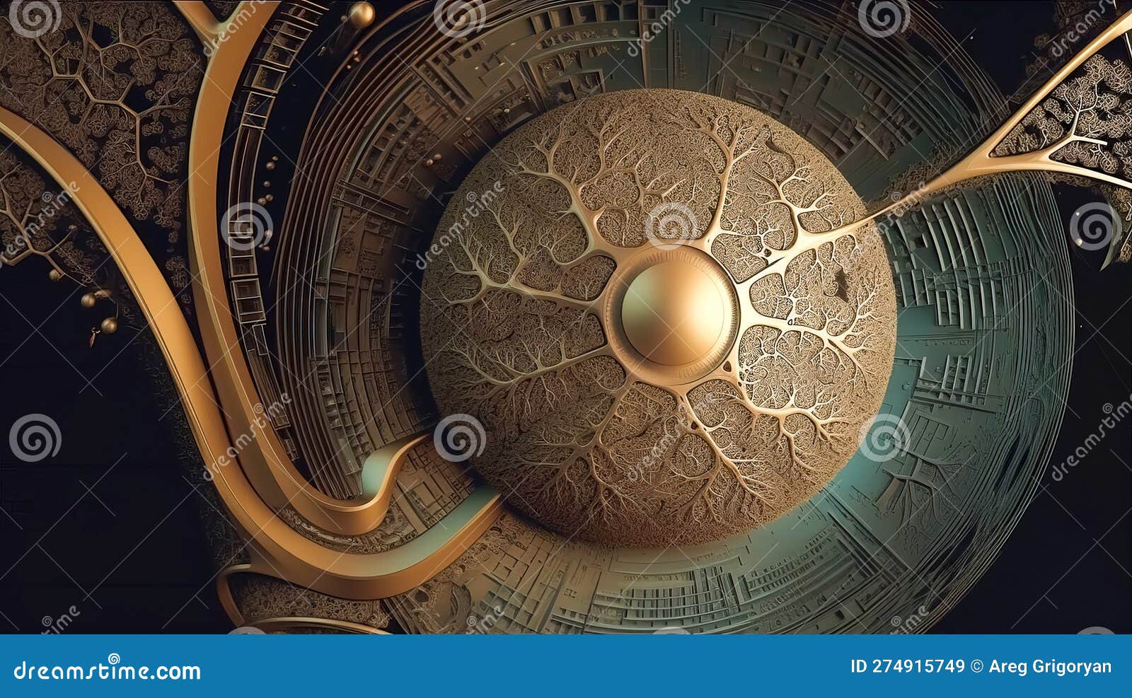 Metal Abstract Object Structure from Waves, Particles Fluids and ...