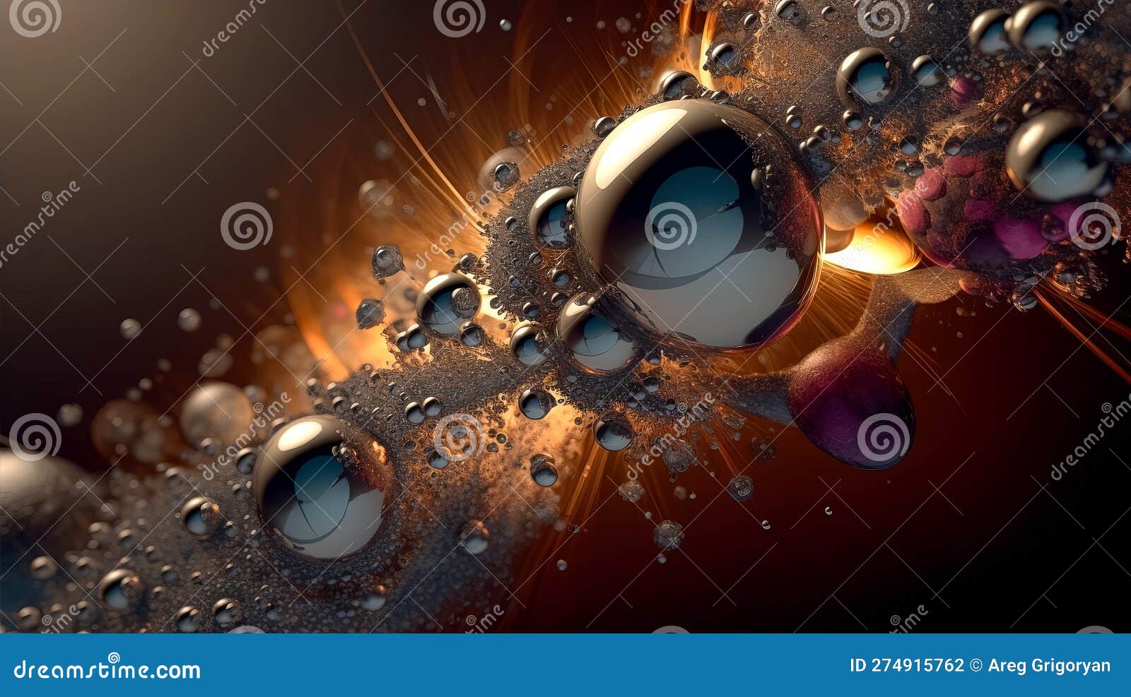 Metal Abstract Object Structure from Waves, Particles Fluids and ...