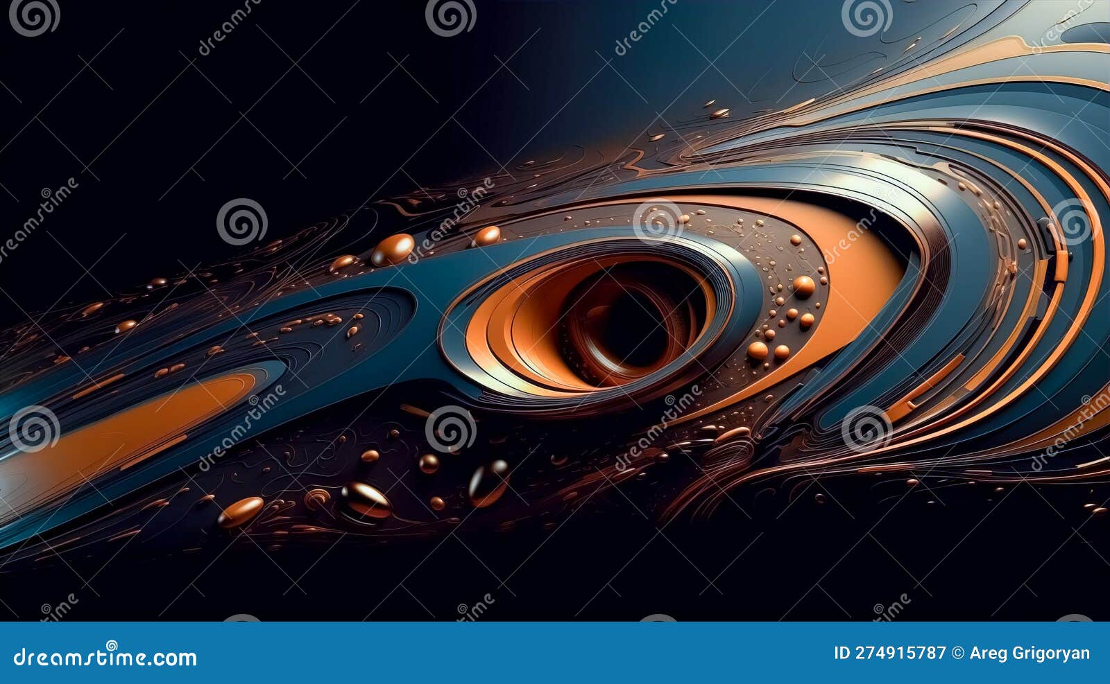 Metal Abstract Object Structure from Waves, Particles Fluids and ...