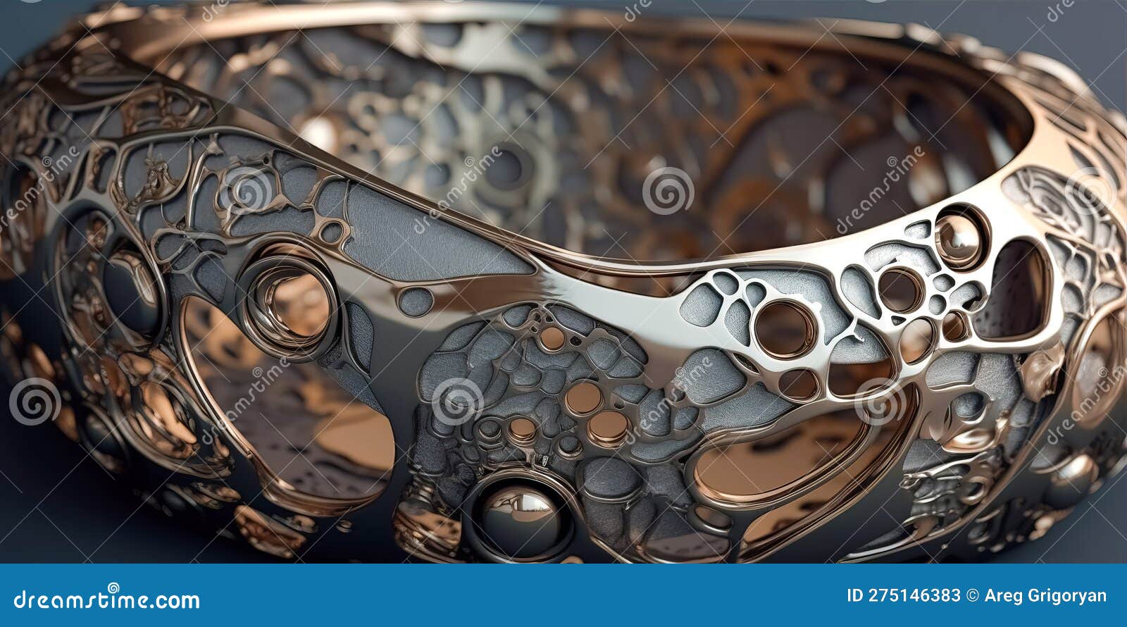 Metal Abstract Object Structure from Waves, Particles Fluids and ...