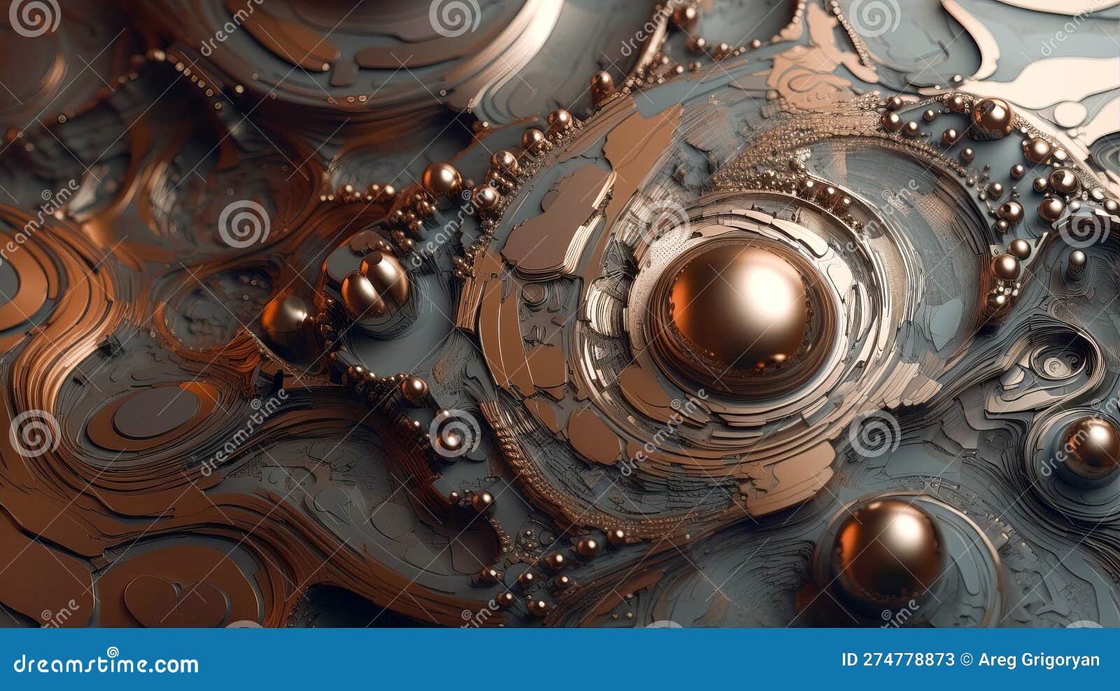 Metal Abstract Structure from Waves, Particles Fluids and Spheres Stock ...
