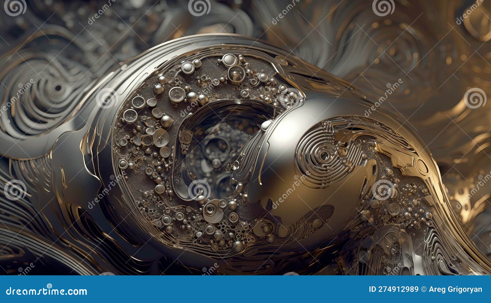 Metal Abstract Structure from Waves, Particles Fluids and Spheres Stock ...