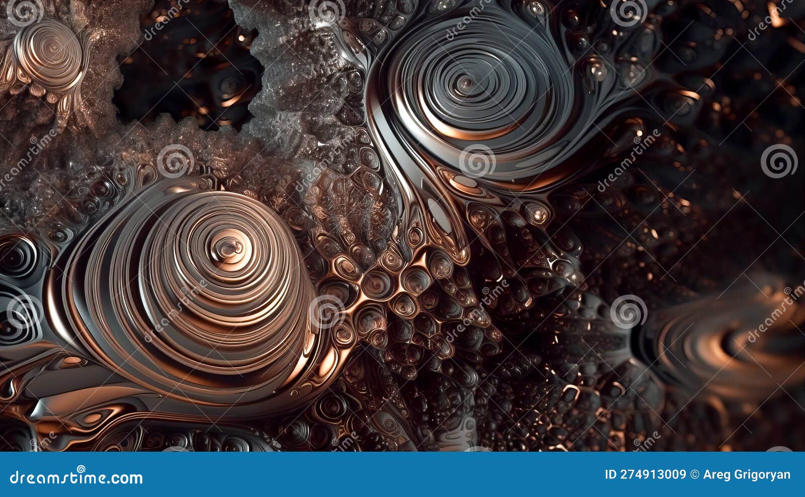 Metal Abstract Structure from Waves, Particles Fluids and Spheres Stock ...