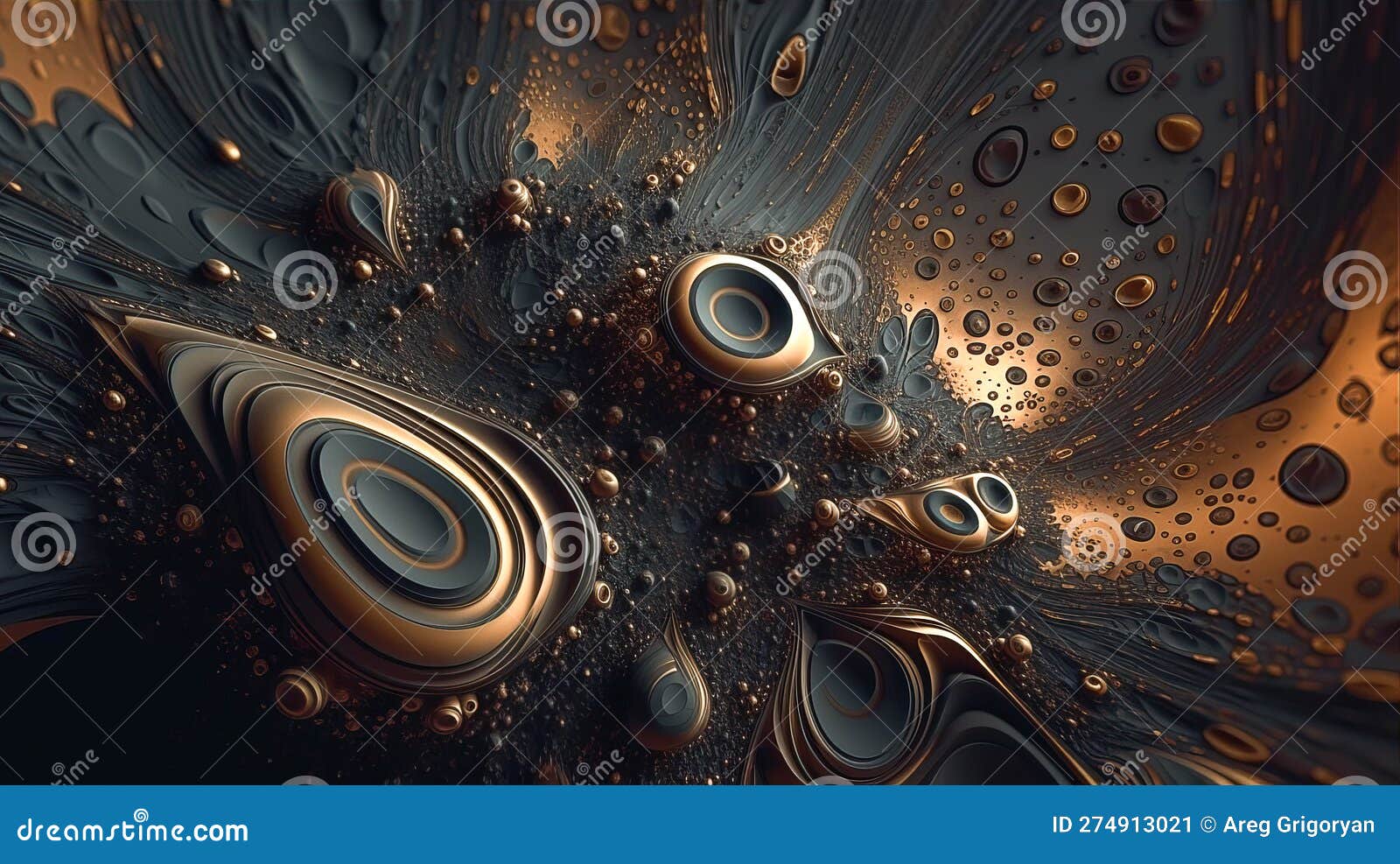 Metal Abstract Structure from Waves, Particles Fluids and Spheres Stock ...