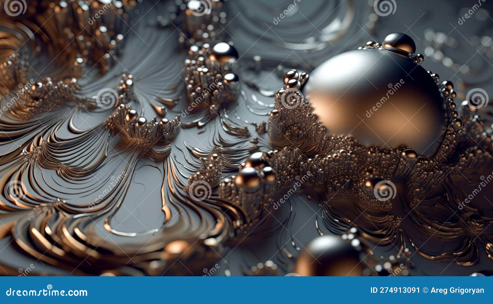 Metal Abstract Structure from Waves, Particles Fluids and Spheres Stock ...