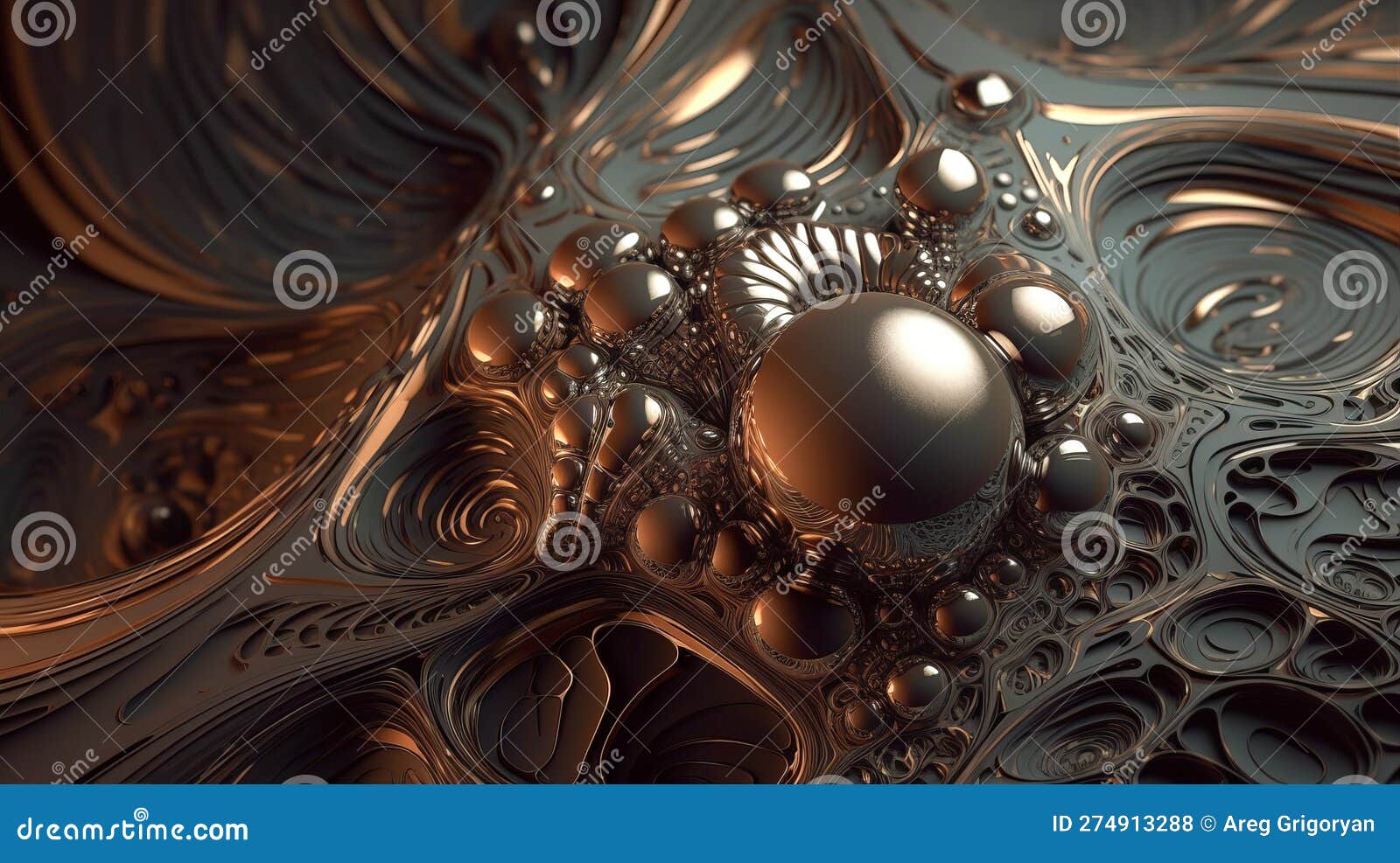 Metal Abstract Structure from Waves, Particles Fluids and Spheres Stock ...