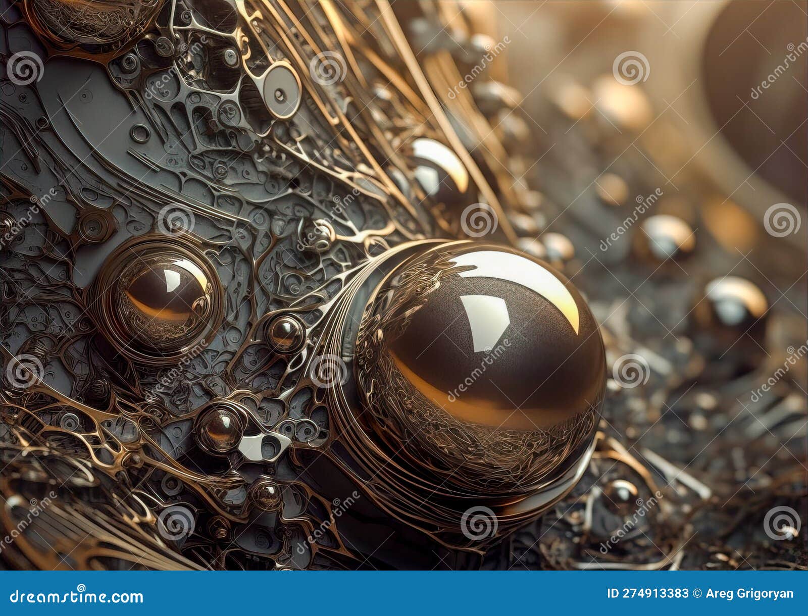 Metal Abstract Structure from Waves, Particles Fluids and Spheres Stock ...