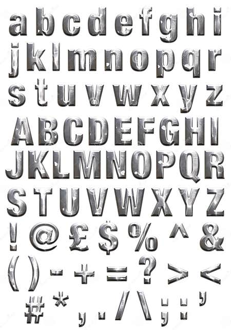 Metal Alphabet stock illustration. Illustration of font - 2415296