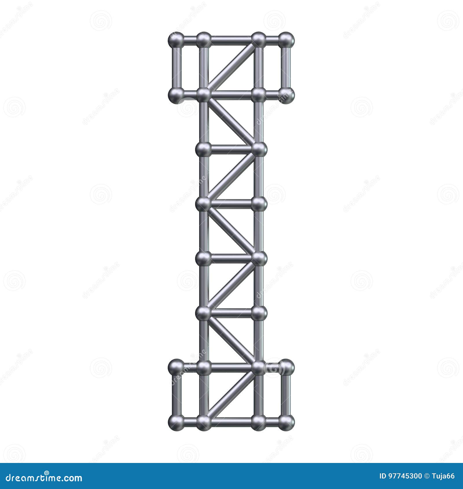 Metal alphabet letter I stock illustration. Illustration of alphabet ...