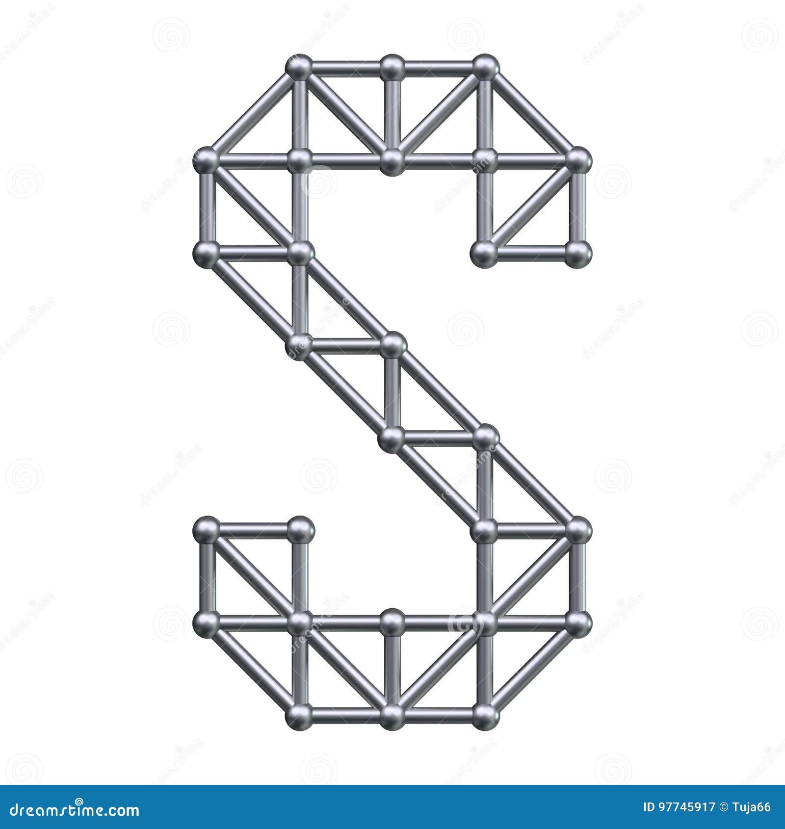 Metal alphabet letter S stock illustration. Illustration of alphabet ...