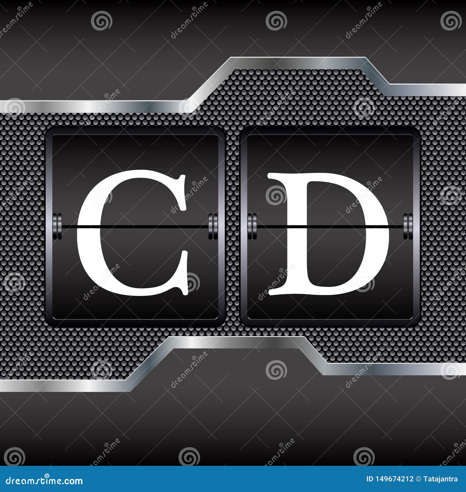 Metal Alphabet of Mechanical C-D Stock Vector - Illustration of number ...