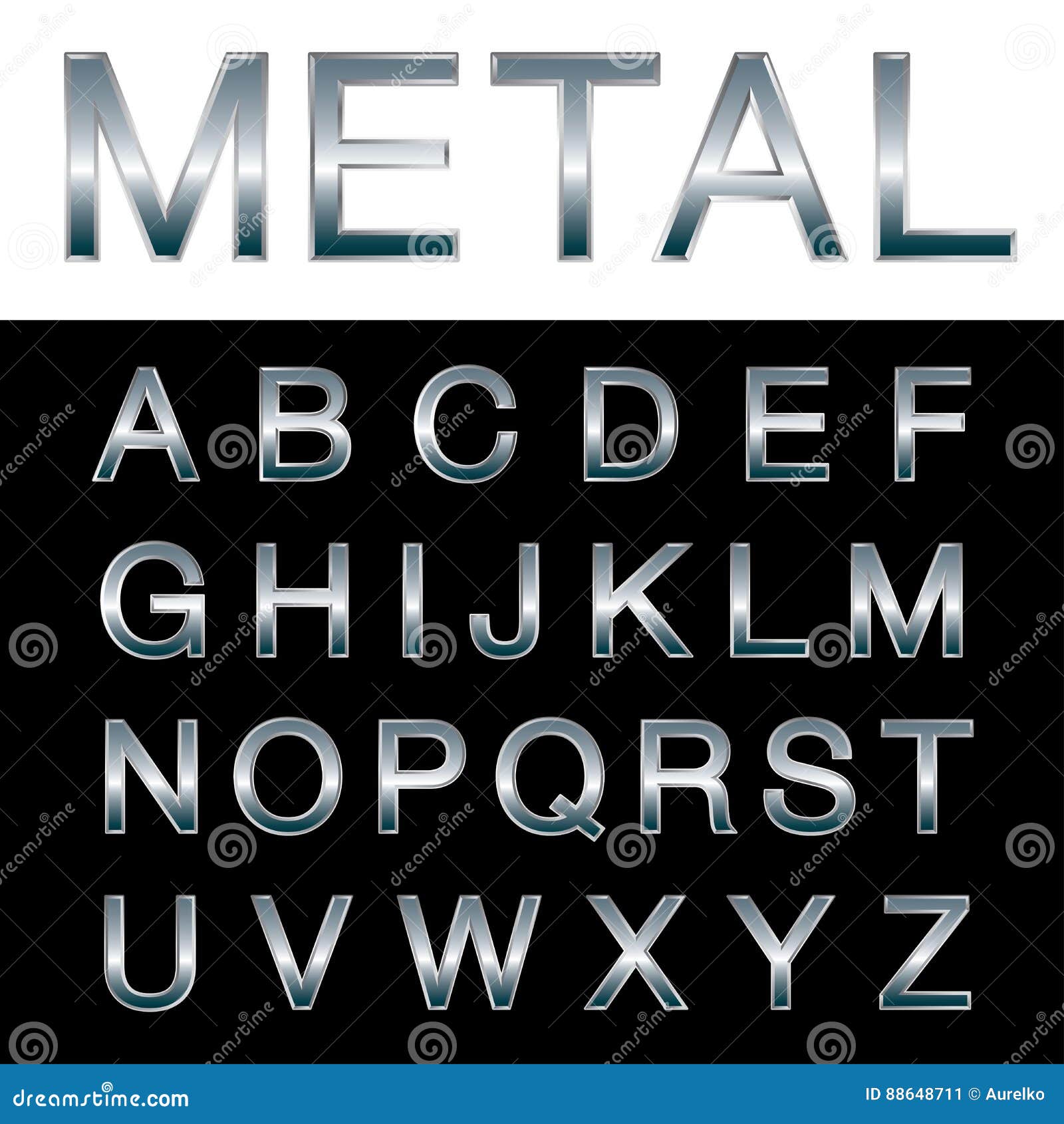 Metal alphabet stock vector. Illustration of heavy, english - 88648711