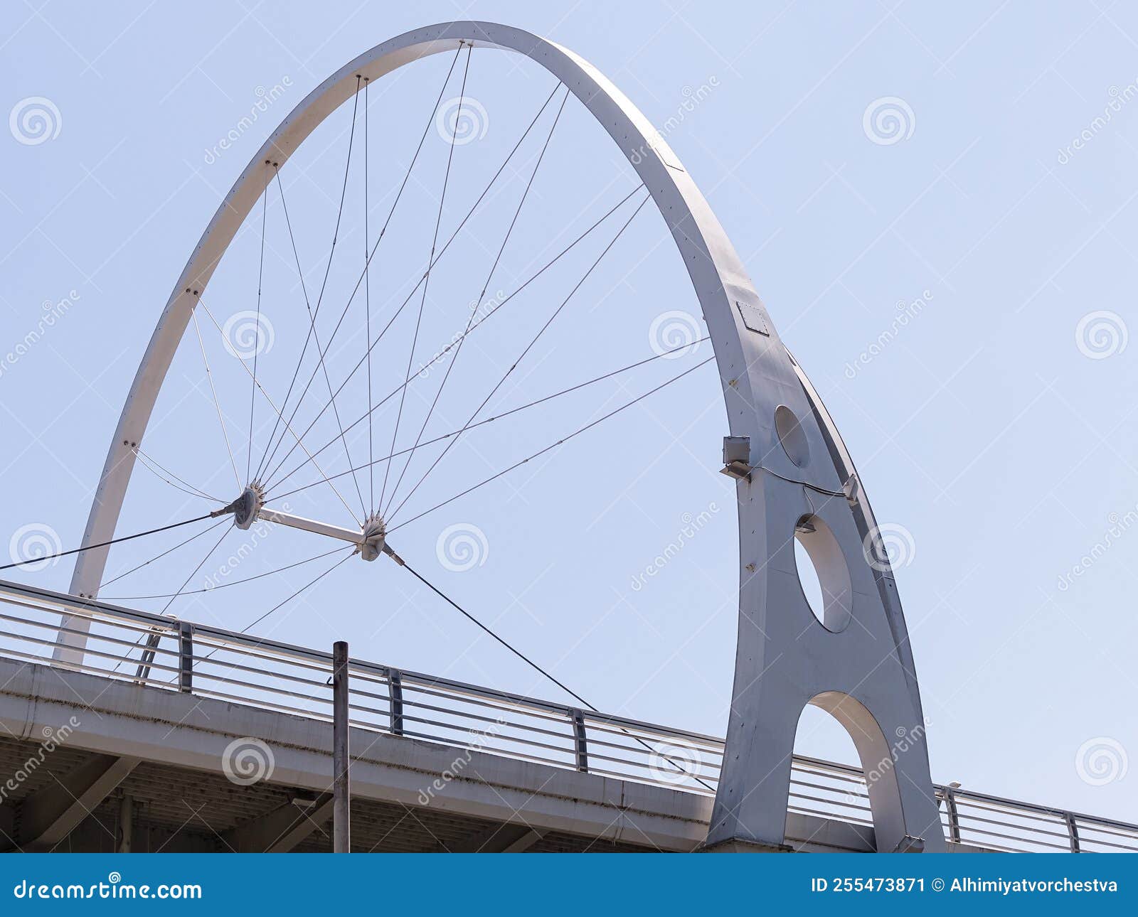 Big Metal Arch Above the Bridge Stock Image - Image of connection ...