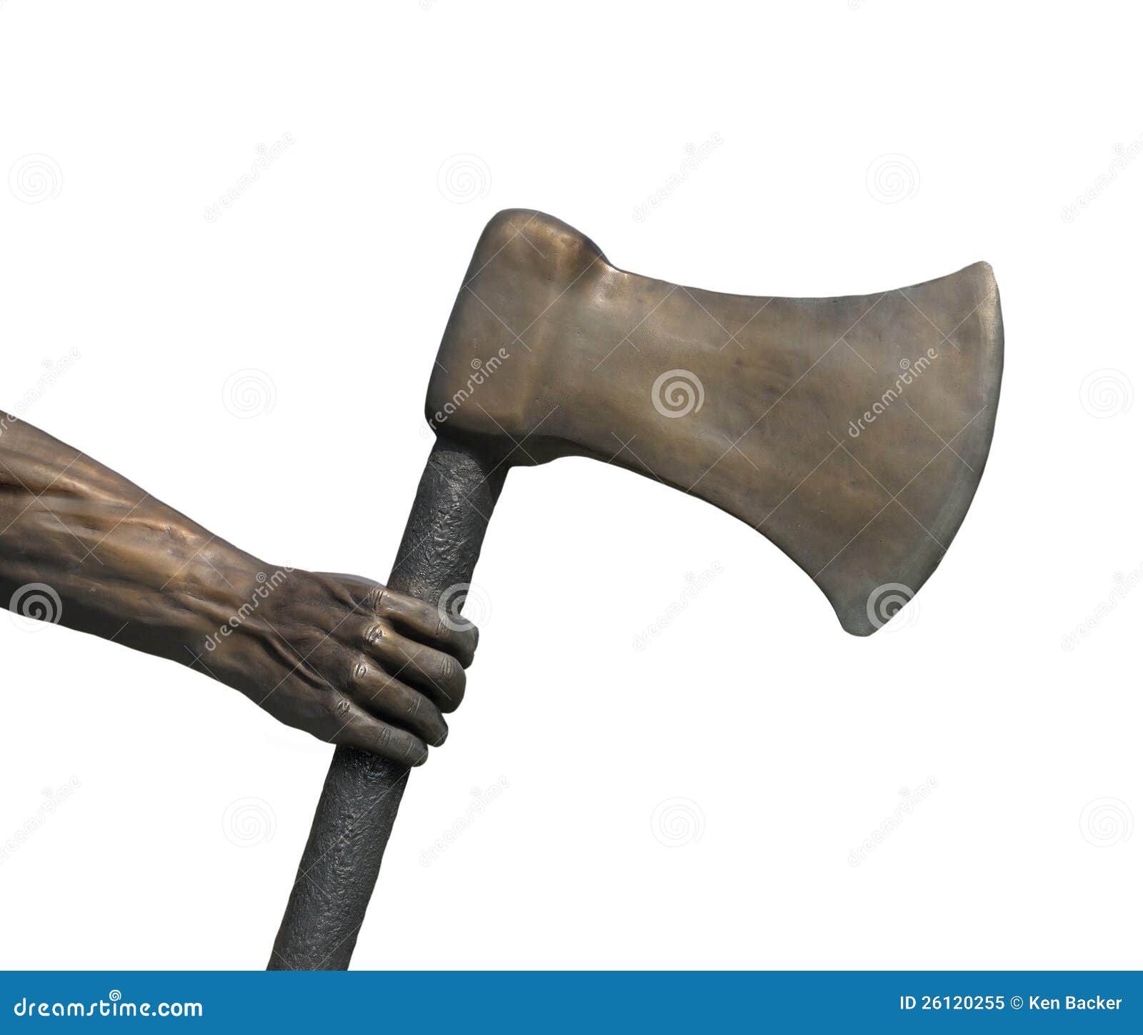 Metal Arm and Hand Holding Axe Isolated. Stock Image - Image of armed ...