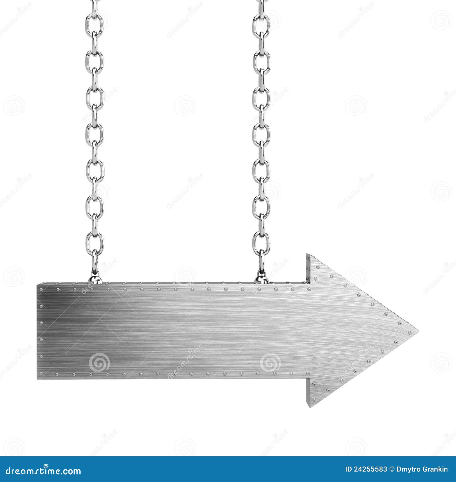 Metal Arrow with Chains Isolated on White Stock Illustration ...