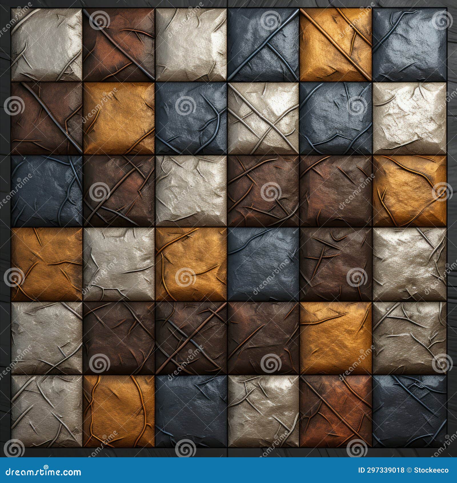 Metal Art Tile Pattern: Earthy Palette, Leatherhide, Martin Rak Stock ...