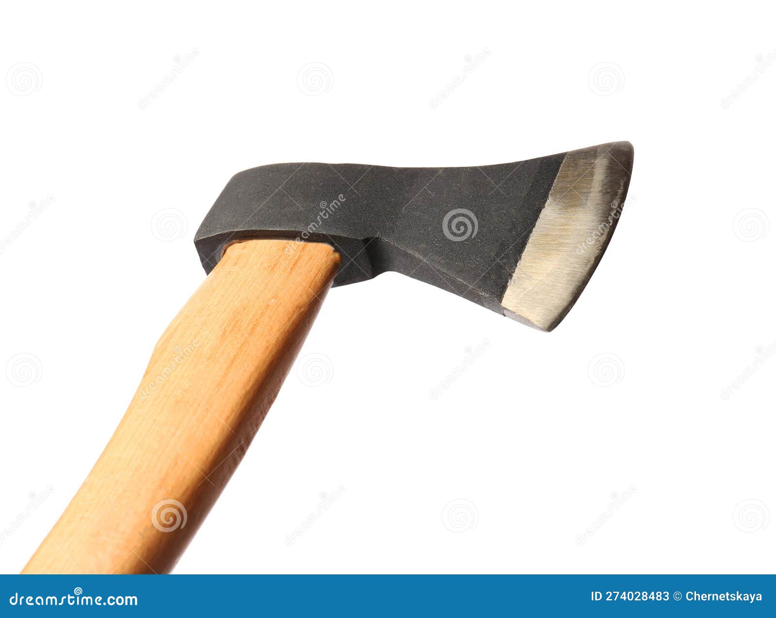 Metal Ax with Wooden Handle Isolated on White Stock Image - Image of ...