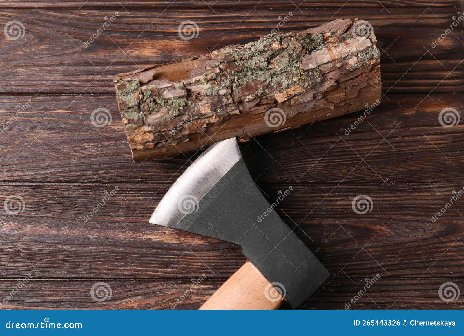 Metal Ax and Wooden Log on Table, Flat Lay Stock Photo - Image of rural ...