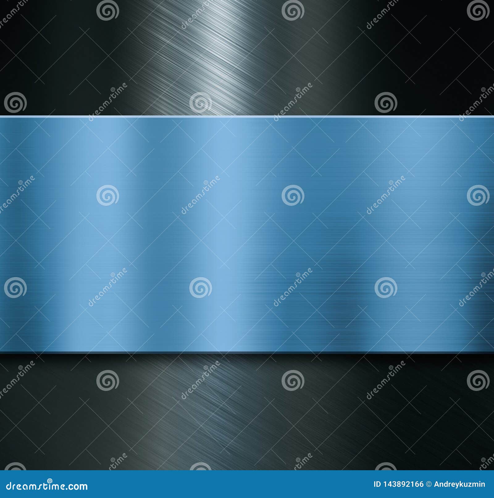 Metal Background with Brushed Blue Plate 3d Illustration Stock ...