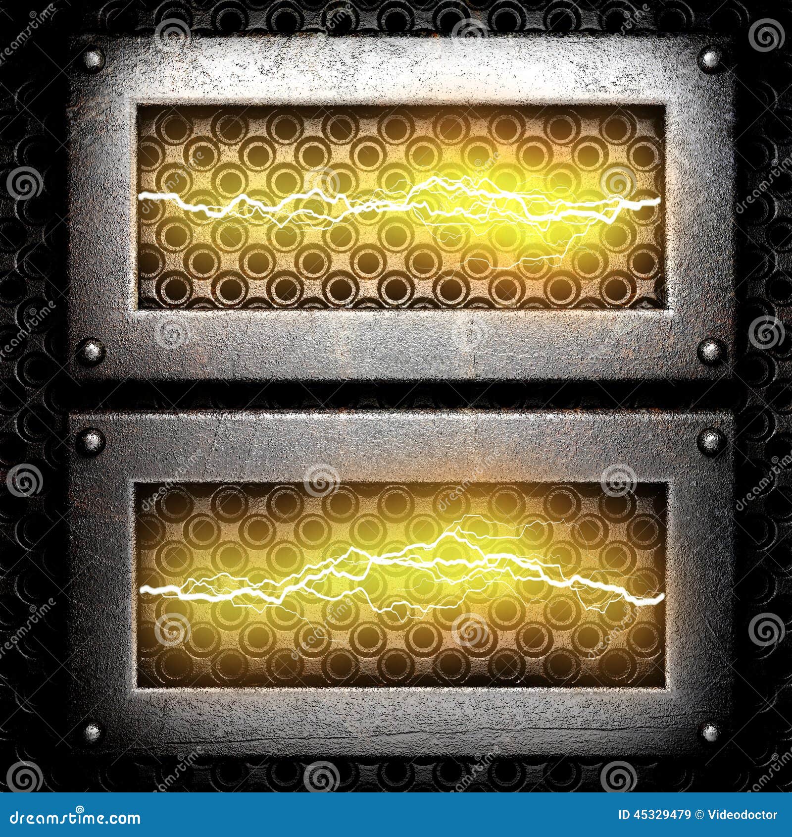Metal Background with Electric Lightning Stock Illustration ...