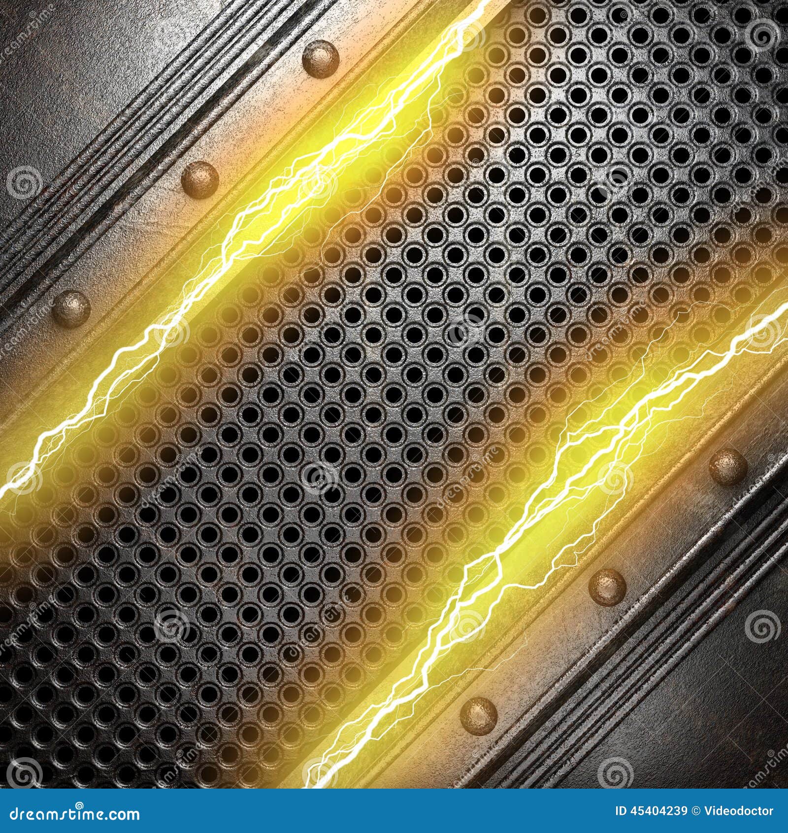 Metal Background with Electric Lightning Stock Illustration ...