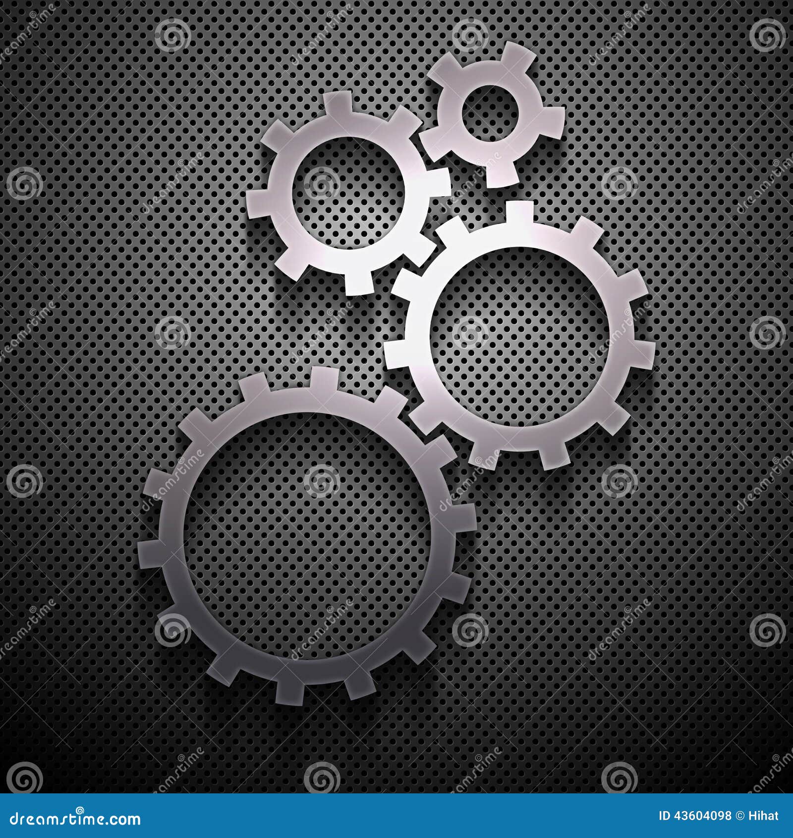 Metal Background with Gears. Vector Eps10 Stock Vector - Illustration ...