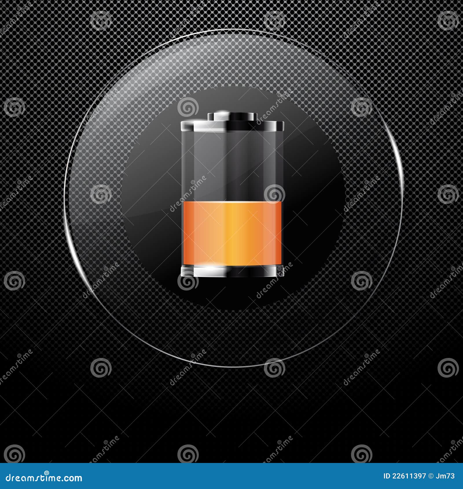 Metal Background with Glass HALF FULL BATTERY Stock Vector ...