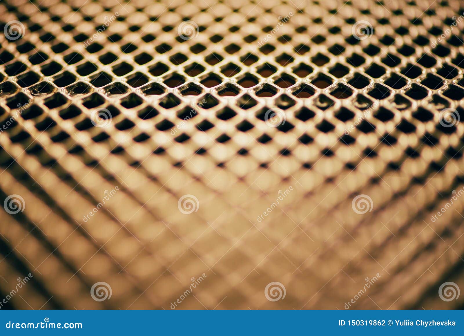 Metal Background. Lattice Texture with Small Cells Grid. Selective ...
