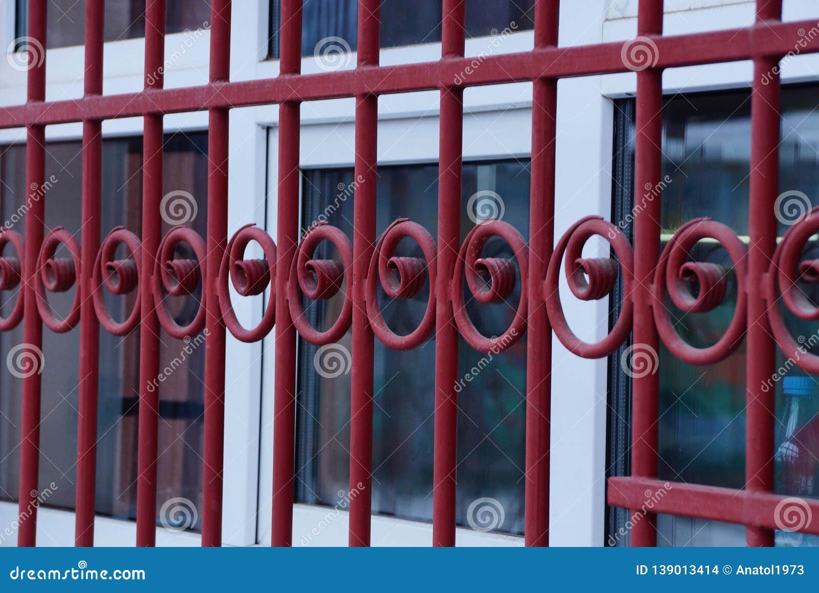 Metal Texture of Red Forged Rods with a Pattern on the Window Stock ...