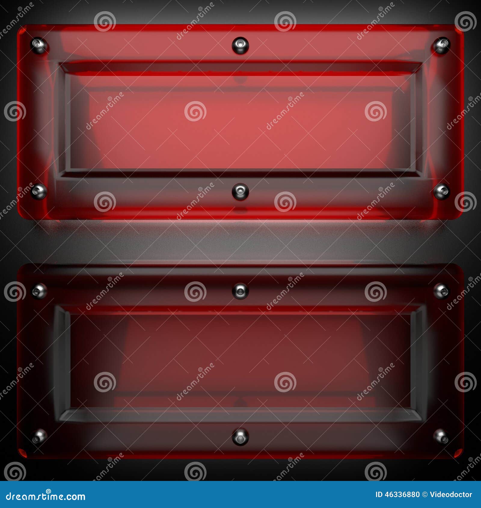 Metal Background with Red Glass Stock Illustration - Illustration of ...