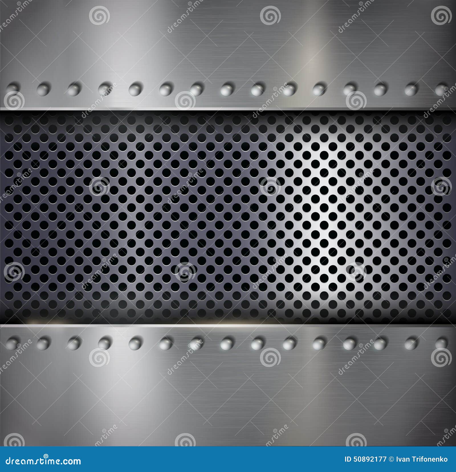 Set Of Sanded Metal Or Silver Numbers. Realistic Plates With Rivets ...