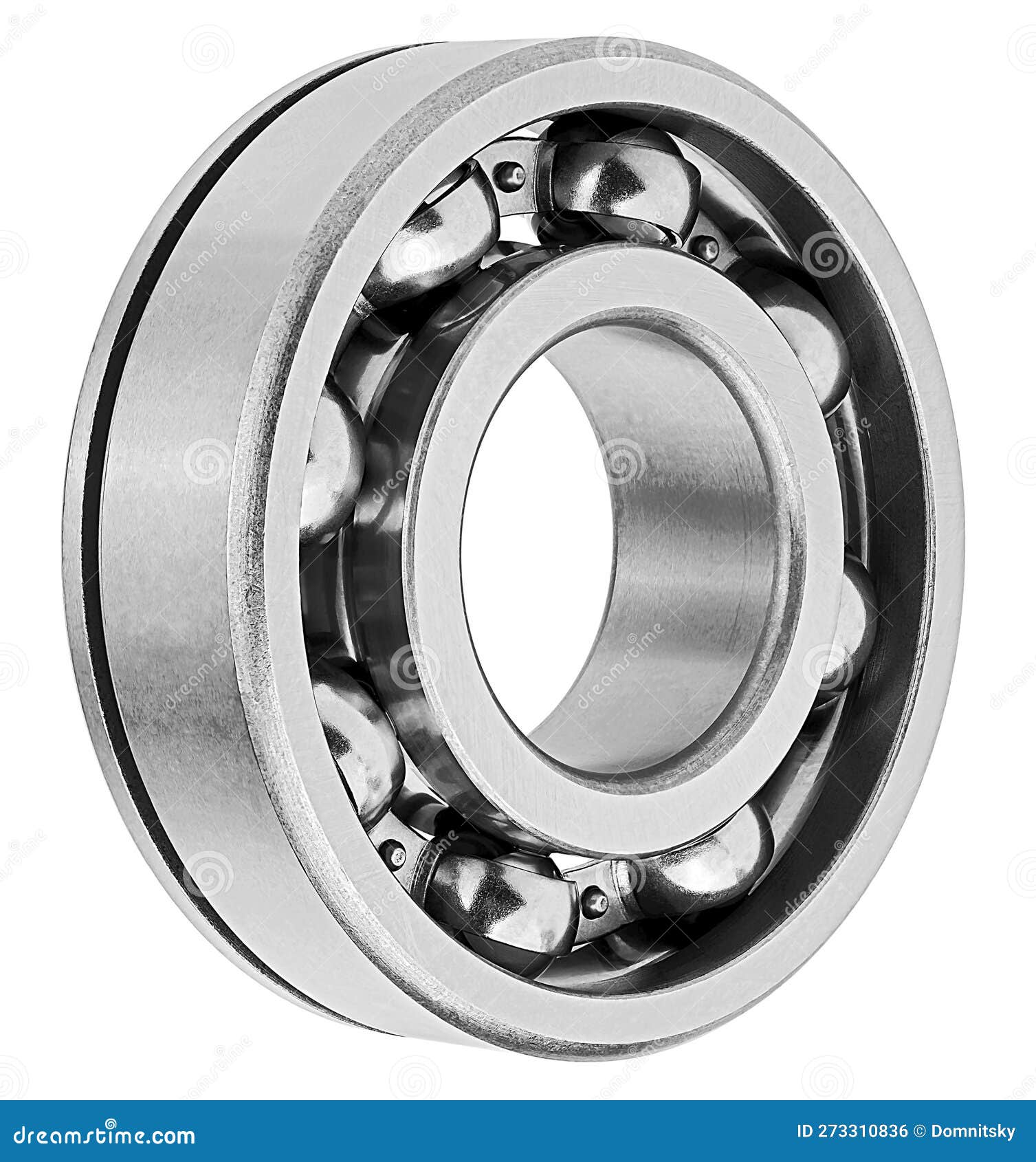 Metal Ball Bearing Isolated on White Background, Side View Stock Photo ...
