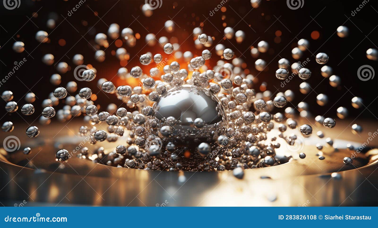 A Metal Ball Falls into Boiling Lead,Generated by AI Stock Illustration ...