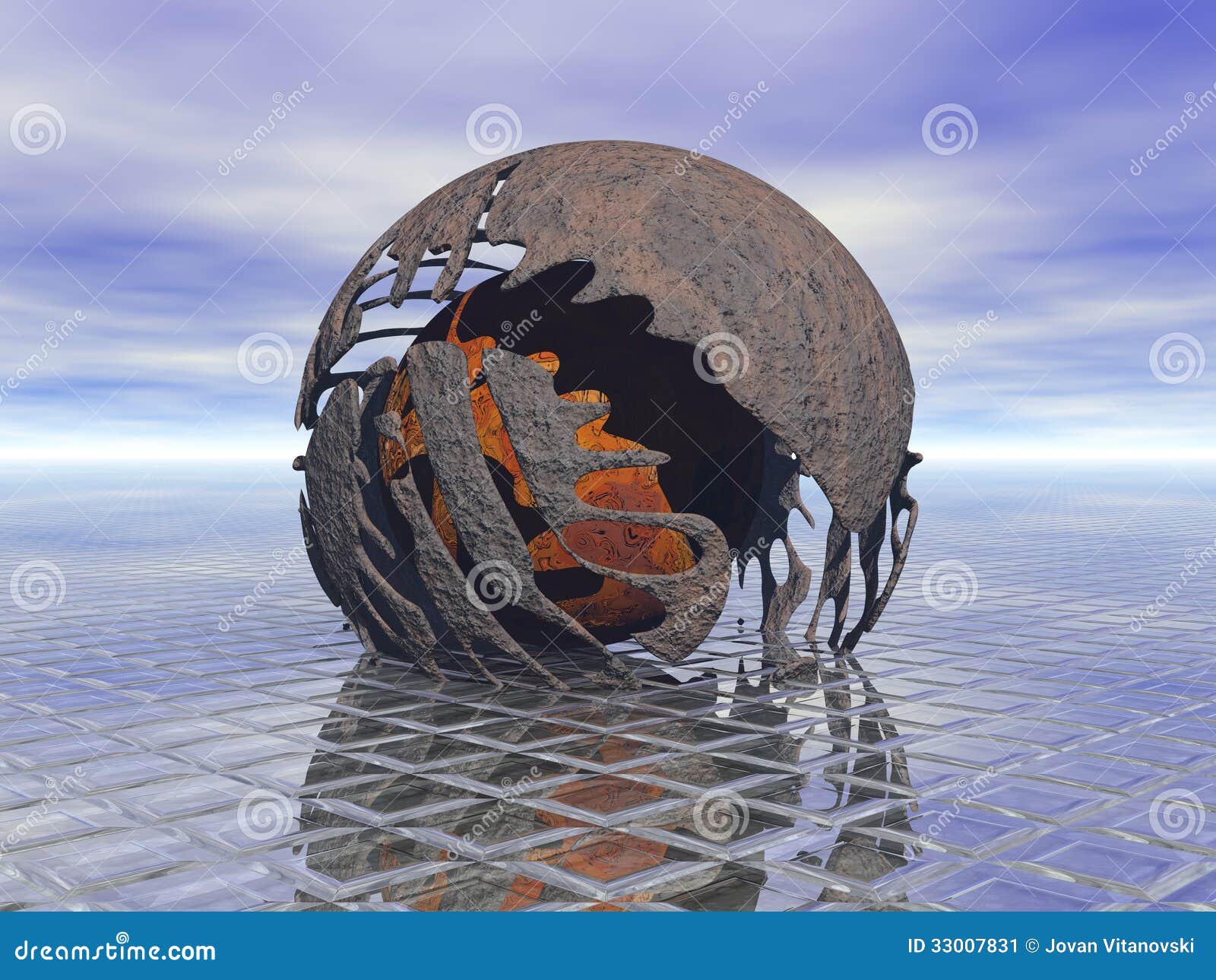 Metal ball shatter stock illustration. Illustration of reflection ...