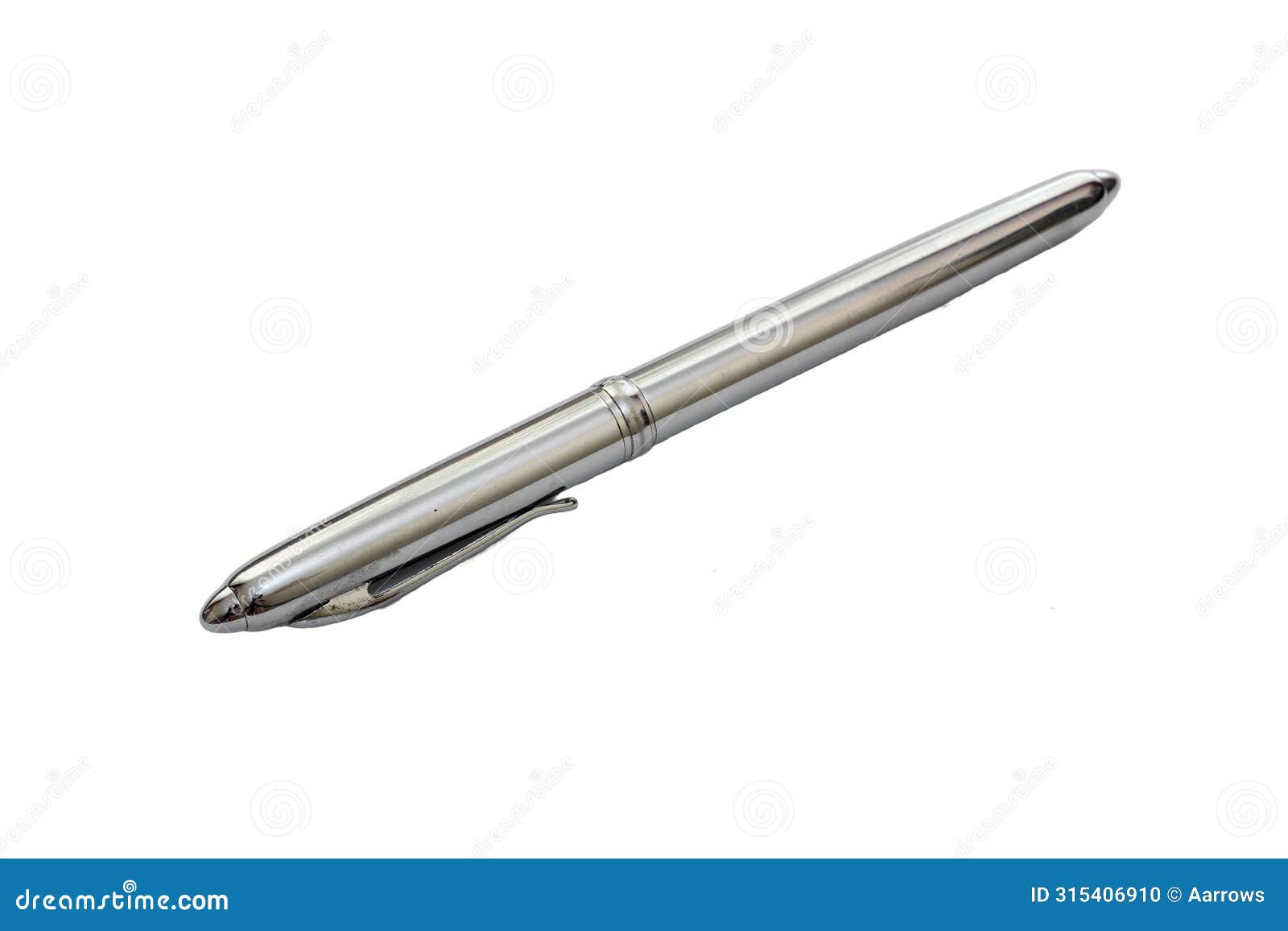Metal Ballpoint Pen with Cap Isolated on White Background Stock Photo ...