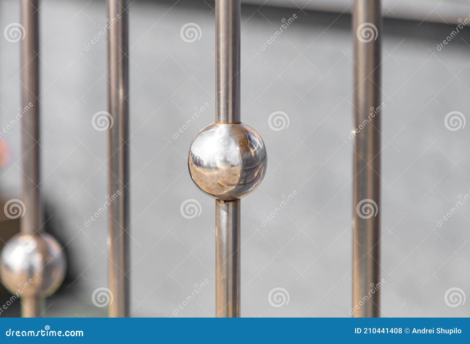 Metal Balls on the Stair Rail Stock Photo - Image of shiny, vintage ...