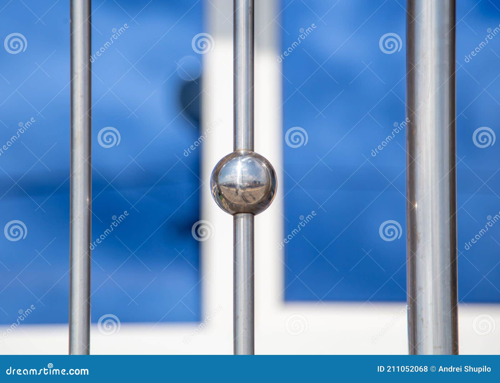 Metal Balls on the Stair Rail Stock Photo - Image of steel, handrail ...